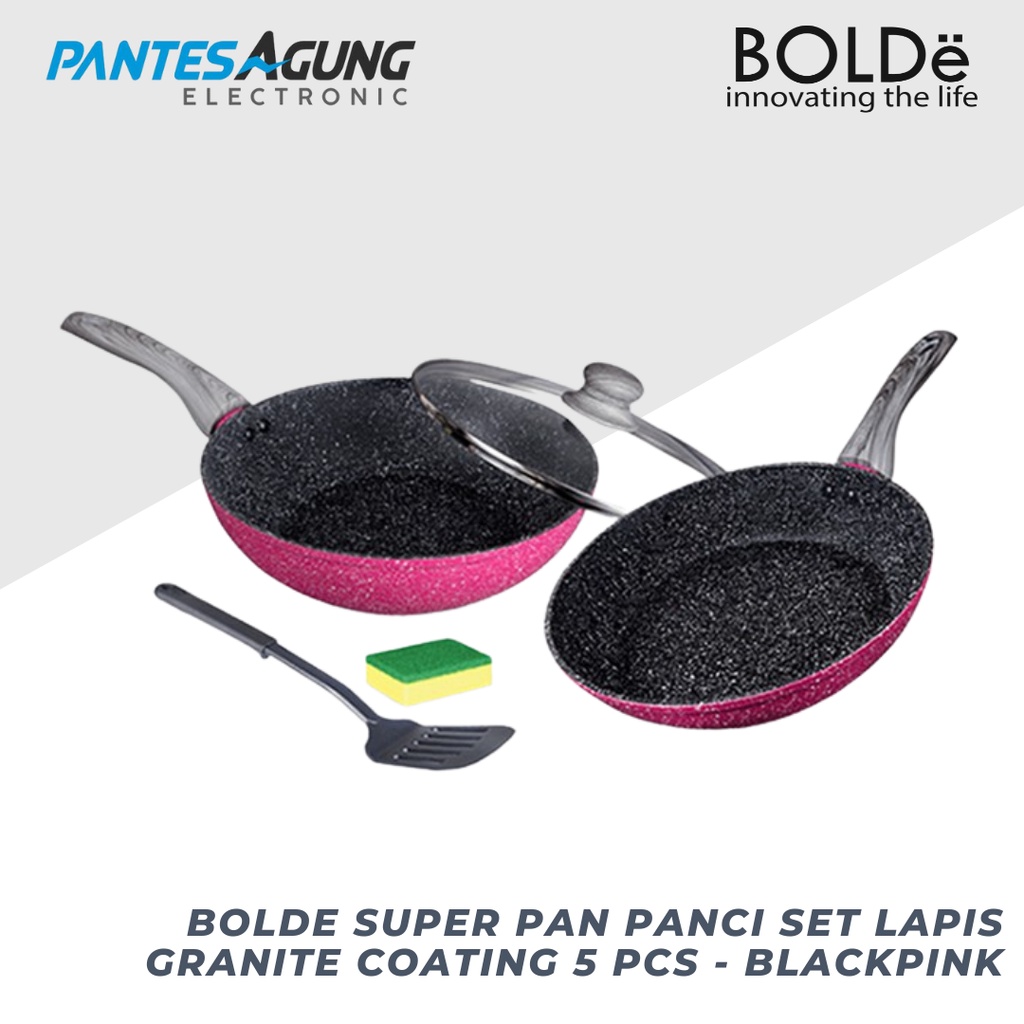 Jual BOLDE Super Pan Panci Set lapis Granite Coating 5 pcs - BLACKPINK ...