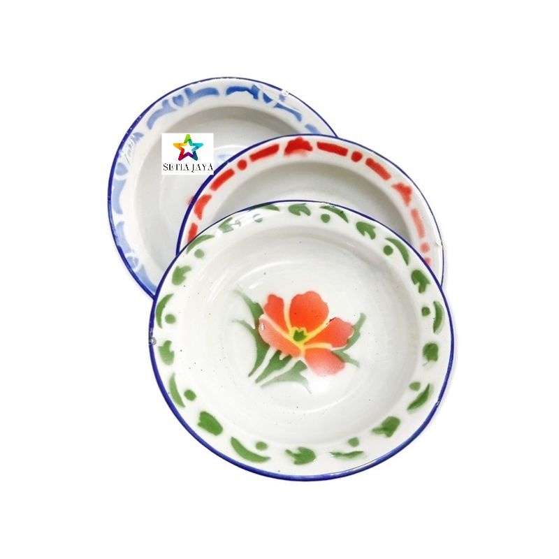Jual PIRING SENG /PIRING ENAMEL BUNGA JADUL 22CM KUALITAS TEBAL ...