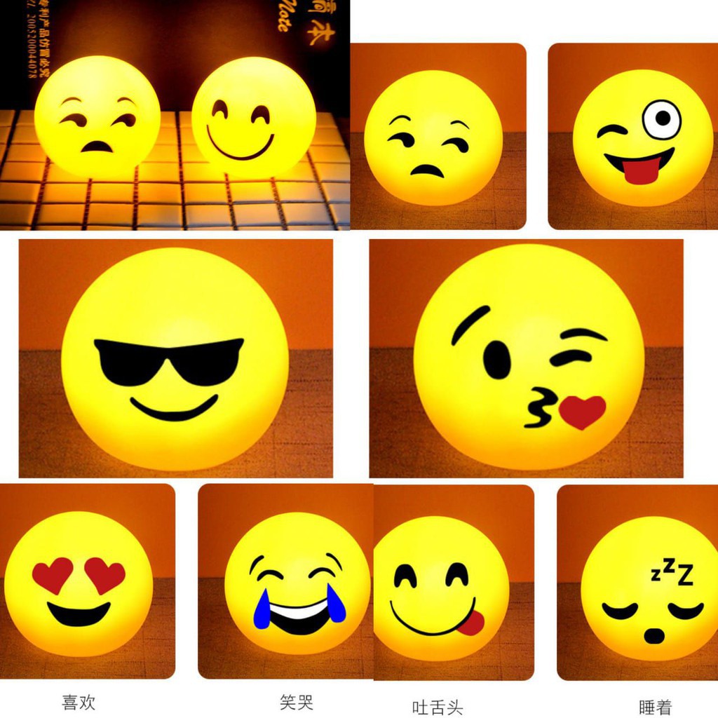 Jual lampu tidur boneka emoji smile / smile emoticon light /lamu ...