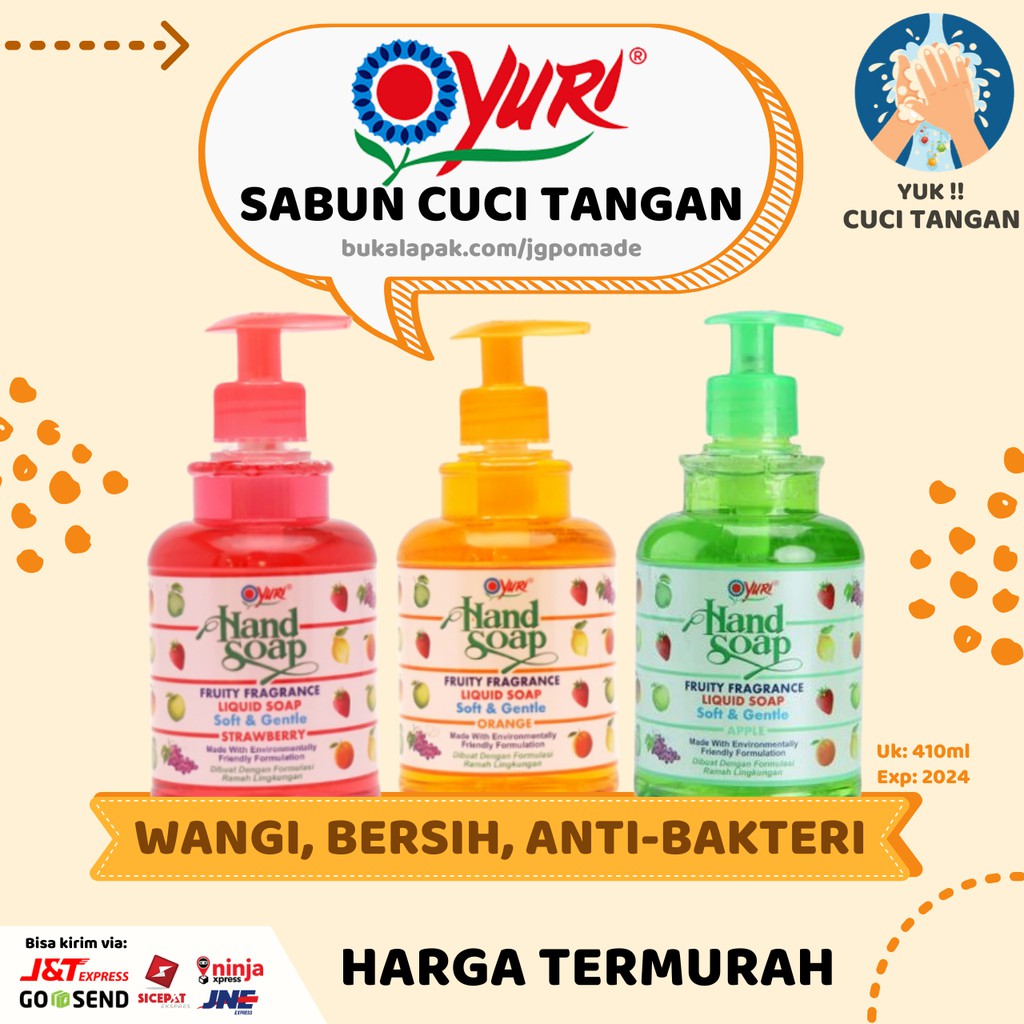 Jual Sabun Cuci Tangan Hand soap Yuri 410 ml Botol Pump | Shopee Indonesia