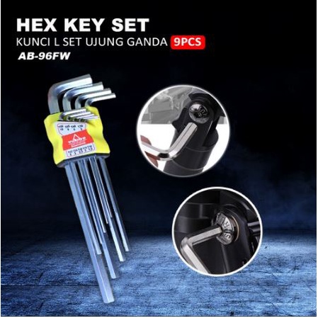 Jual Kunci L Set Lengkap 9 Piece Hex Key Murah NEW Deli Flat End Hex ...
