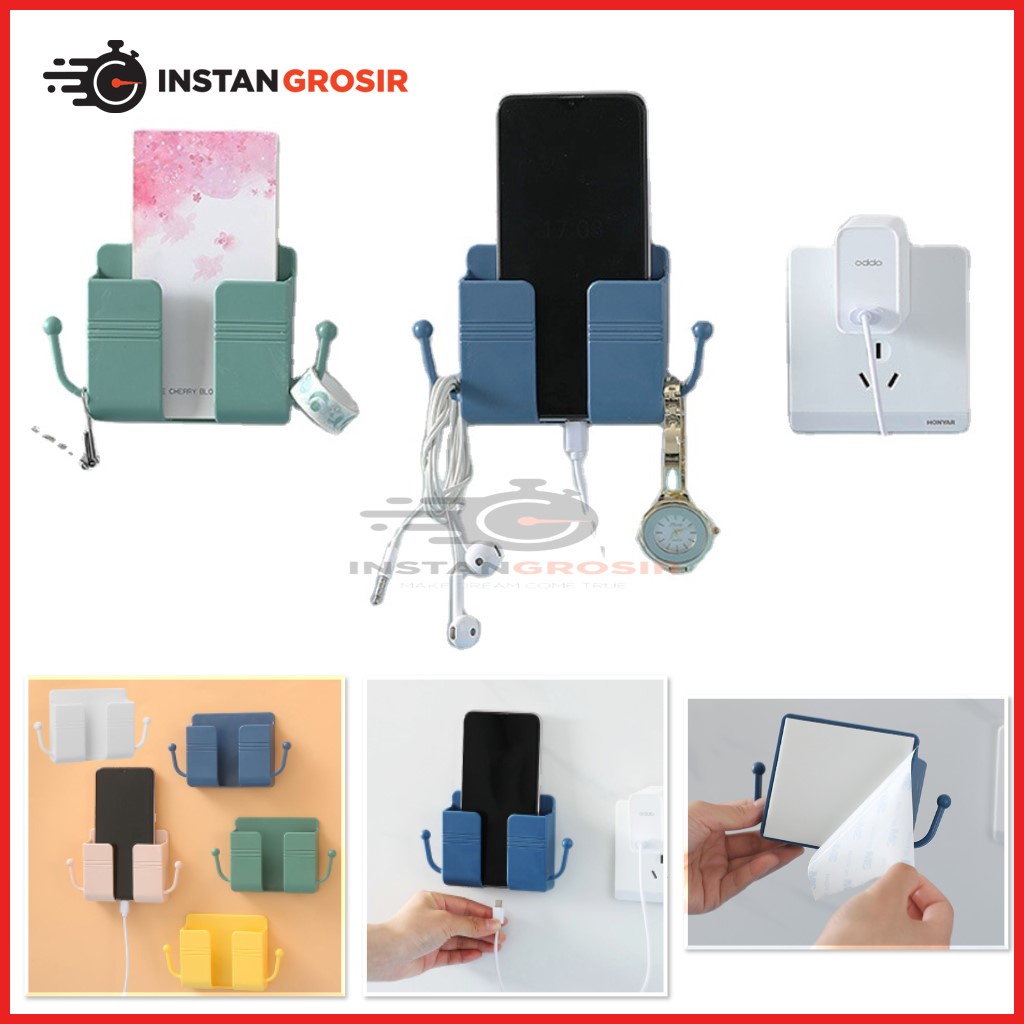 Jual Holder Tempel Dinding Q2 Gantungan Tempat Hp Charger Remot tv Ac 2 ...