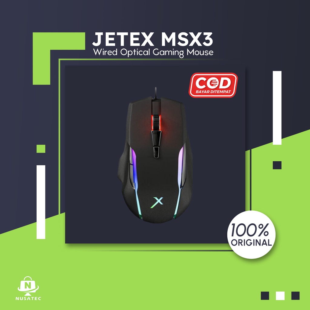 Jual Mouse Gaming JETE-X MSX3 RGB Wired 7 Programmable Buttons ...