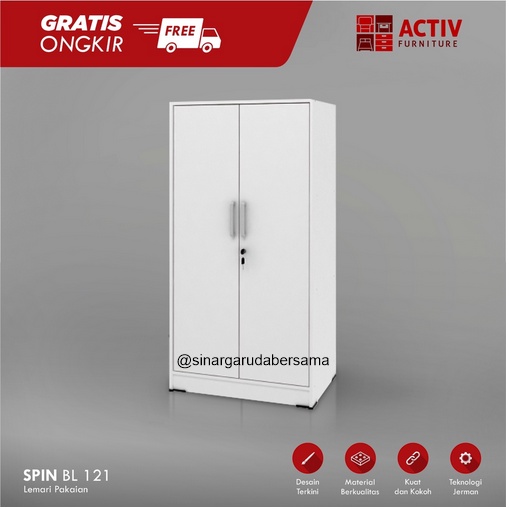 Jual LEMARI FULL RAK 2 PINTU / LEMARI PAKAIAN MINIMALIS / LEMARI BAJU RAK RAK WARNA PUTIH ACTIV ...