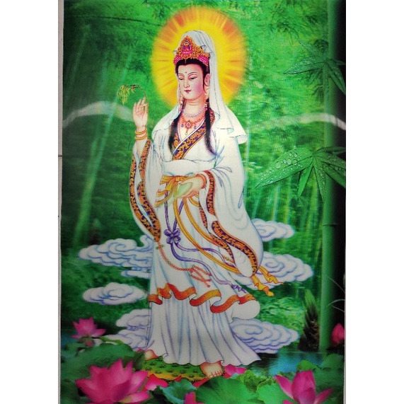 Jual POSTER 3 DIMENSI DEWI KWAN IM WALL DECOR BUDHA GUAN YIN | Shopee ...