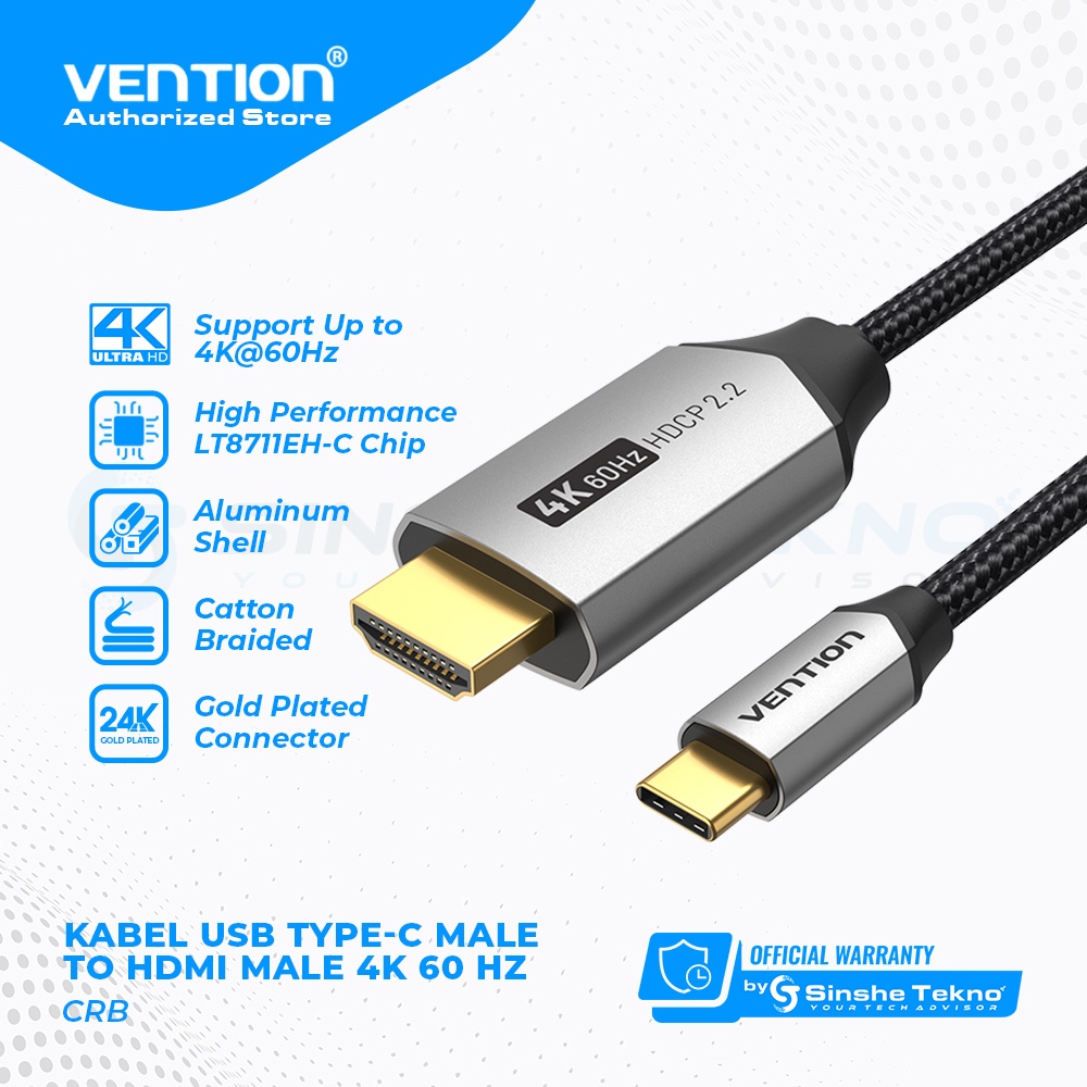 Jual Vention Kabel Usb Type C to Hdmi Netflix HDCP Certified Thunderbolt | Shopee Indonesia