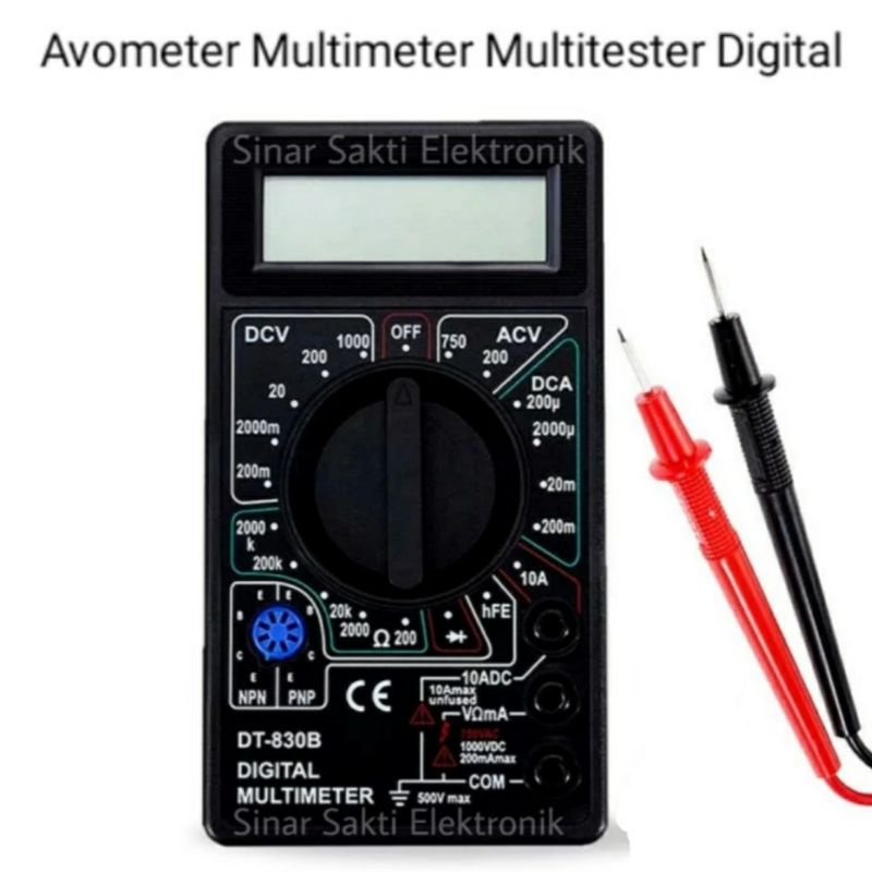 Jual Avometer Digital Multimeter Multitester Avo Digital DT830B DT 830 ...