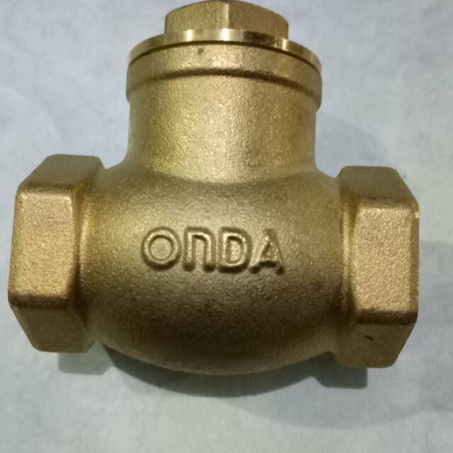 Jual Kran air 3/4 inch Check Valve (ONDA) Klep Tabok kuningan | Shopee ...