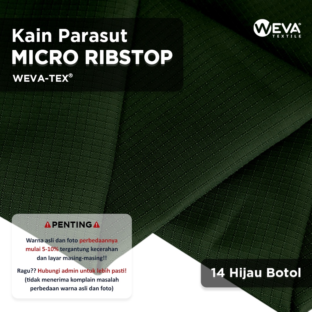 Jual Bahan Kain Micro Ribstop Kain Jaket Parasut Waterproof Hijau Botol ...
