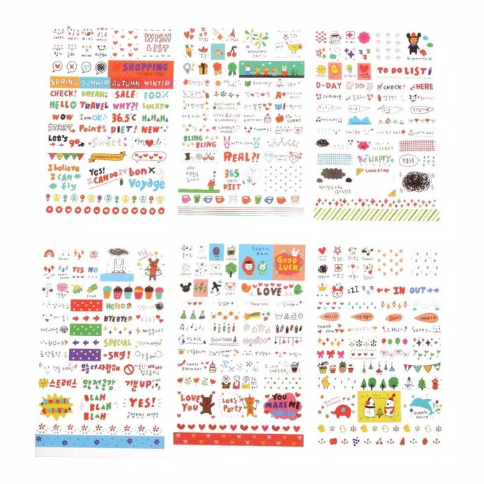 Jual Stiker Animasi Transparan Animation Scrapbook Sticker 1 set isi 6 ...