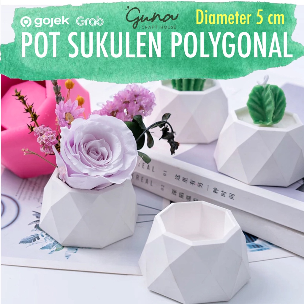 Jual Pot Semen Polygonal Bentuk Diamond - Pot Sukulen Mini - Wadah ...
