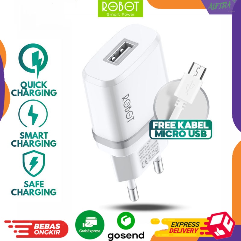 Jual Robot Charger 1A RT-K7 Micro USB Casan Fast Charging - Garansi 1 ...