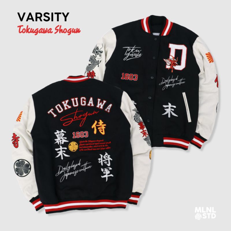 Jual Millenial Studio | Varsity Jacket Tokugawa Black Full Bordir ...