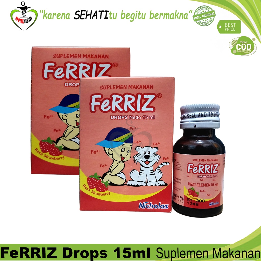 Jual FERRIZ DROPS 15ML SUPLEMEN ZAT BESI ANAK DAN BAYI NAFSU MAKAN ...
