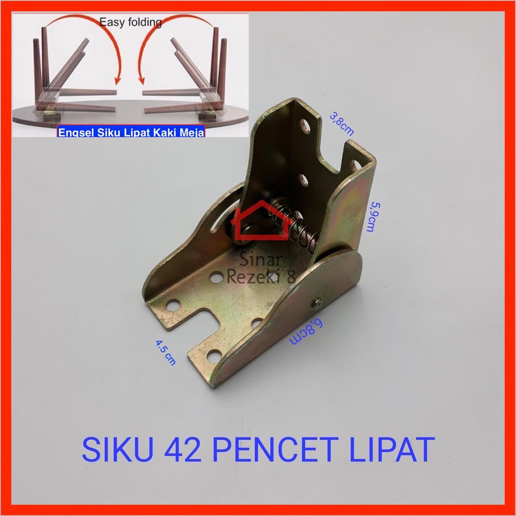 Jual Siku 42 Pencet / Engsel Siku Kaki Meja Lipat / Bracket Siku Kaki ...