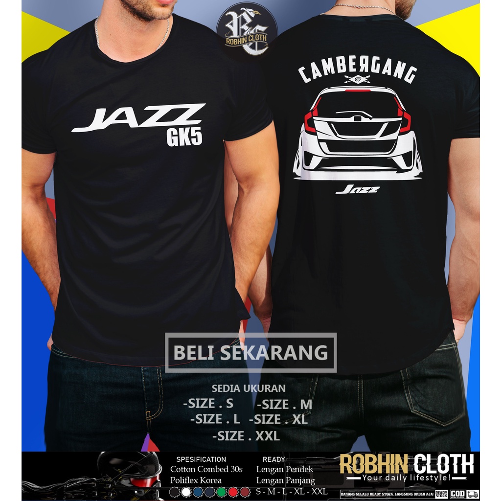 Jual Kaos Mobil Honda Jazz GK5 Rear Cambergang Siluet Baju Otomotif ...