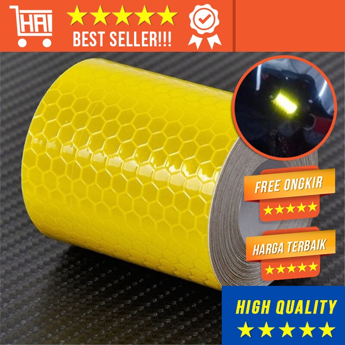 Jual STICKER PEMANTUL CAHAYA WARNA KUNING WARNING TRAFFIC NANO MOBIL ...