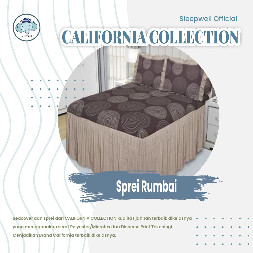 Jual CALIFORNIA Sprei Rumbai 180X200 / 160X200 - | Shopee Indonesia