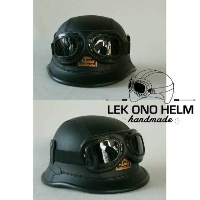 Jual HELM NAZI LEK ONO HITAM POLOS | Shopee Indonesia