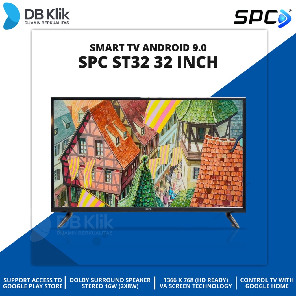 Jual LED SMART TV SPC ST32 32 Inch HD HDMI - SPC Smart TV Android 9.0 ...