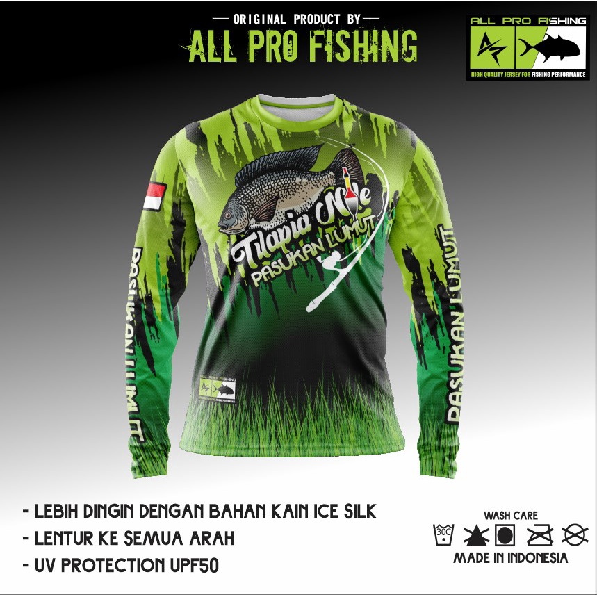 Jual Custom jersey mancing nila pasukan lumut bahan upf 50 dan milano ...