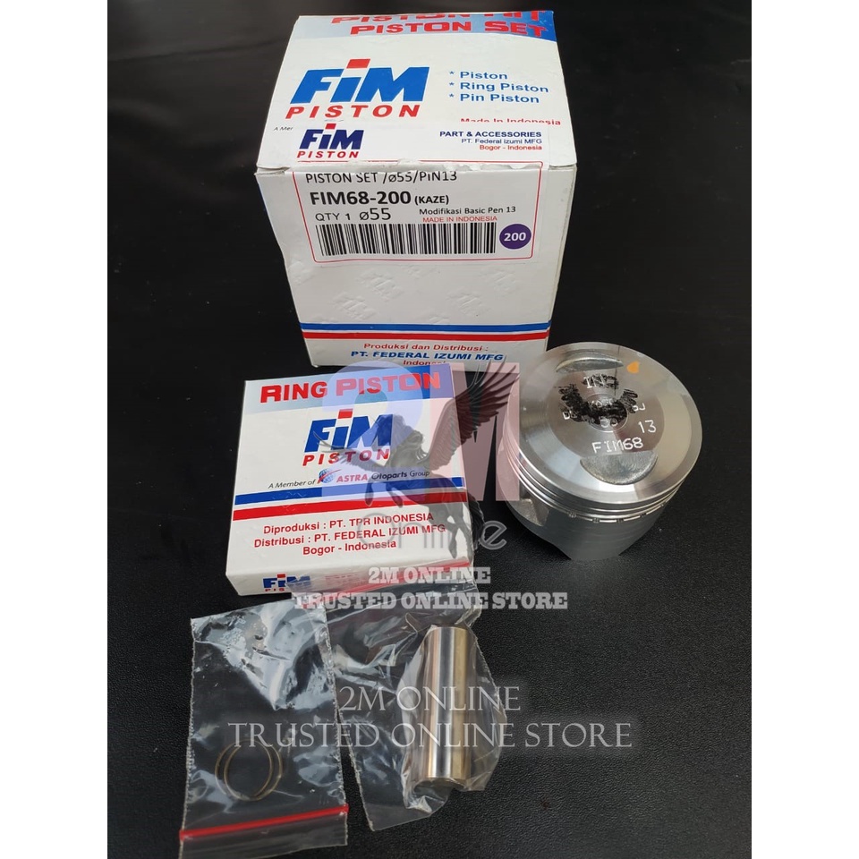 Jual Mdr Seher Piston Kit Kaze Modif Pen 13 Dim 55 OS 200 FIM68 FIM ...