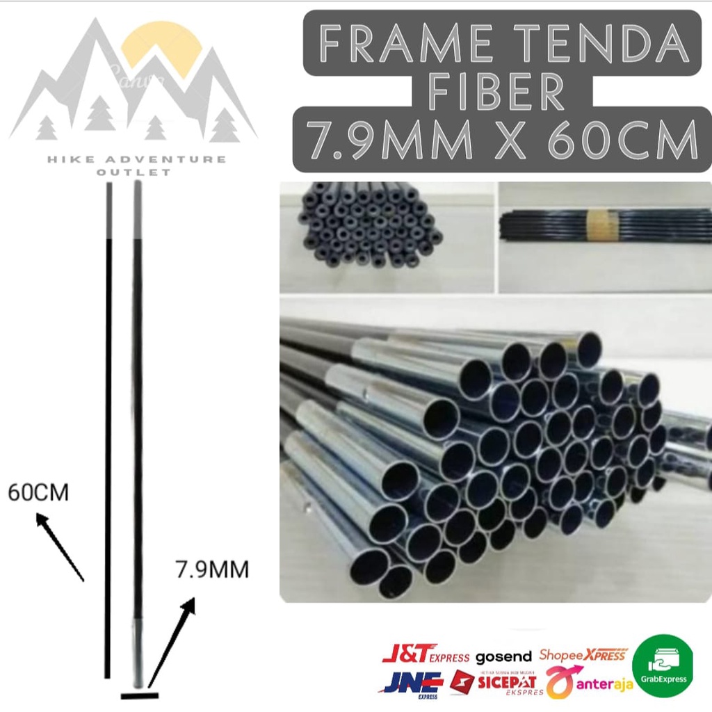 Jual Frame tenda camping fiber/Batang rangka tenda 8.5mm dan 7.9mm ...
