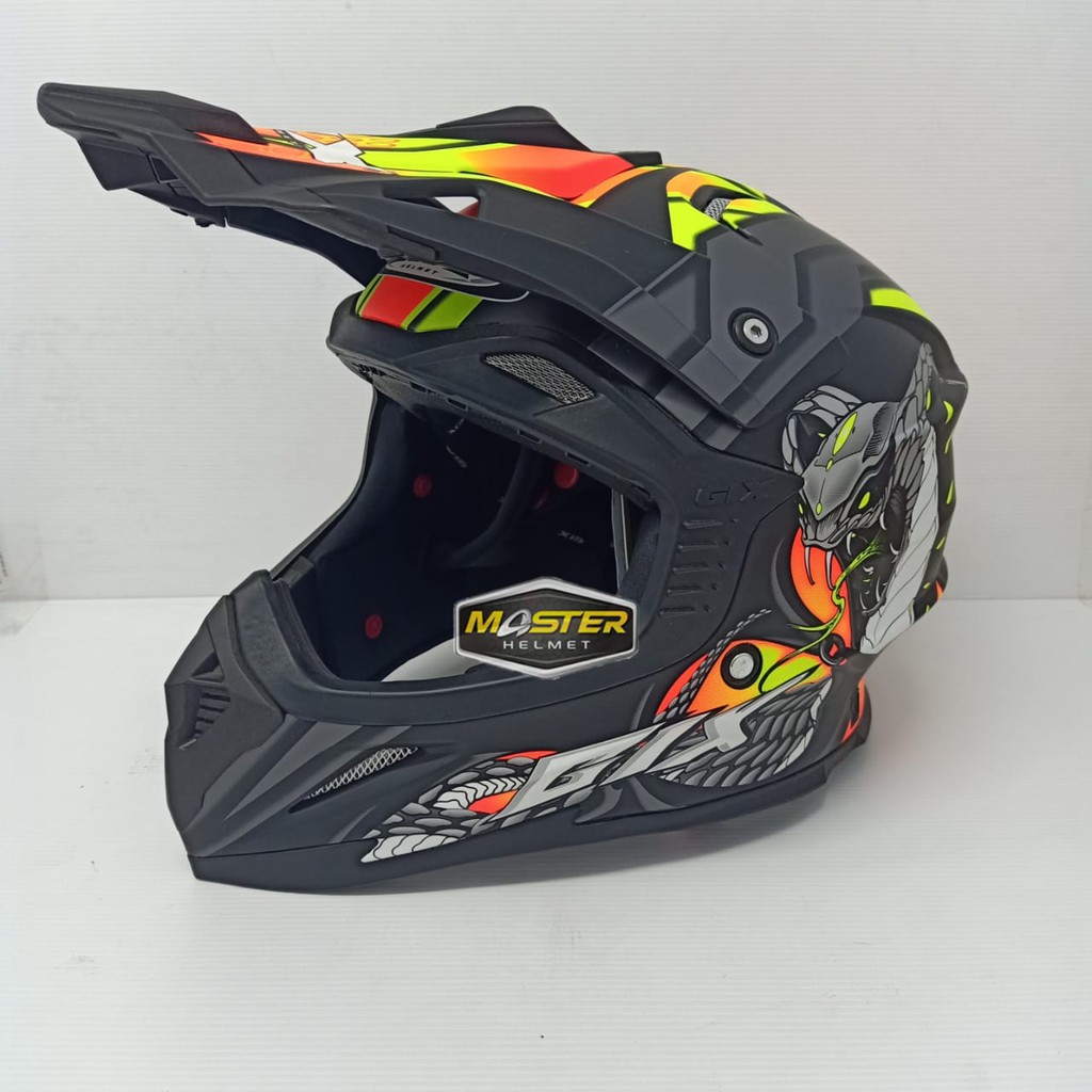 Jual HELM CROSS GIX CROSS MOTIF KING BLACK DOFF YELLOW JPX CROSS ...