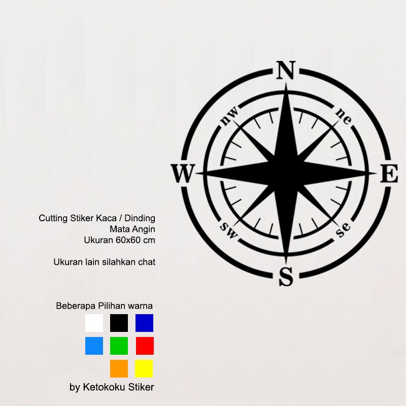 Jual Cutting Sticker Dinding dan Kaca Kompas Arah Mata Angin | Shopee ...