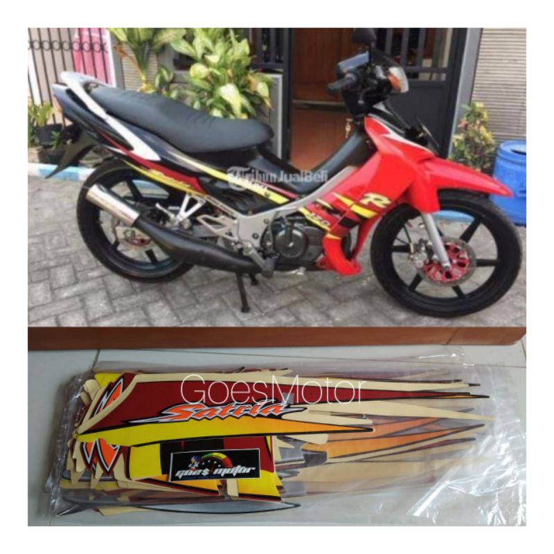 Jual striping satria hiu lscm merah hitam ajs | Shopee Indonesia