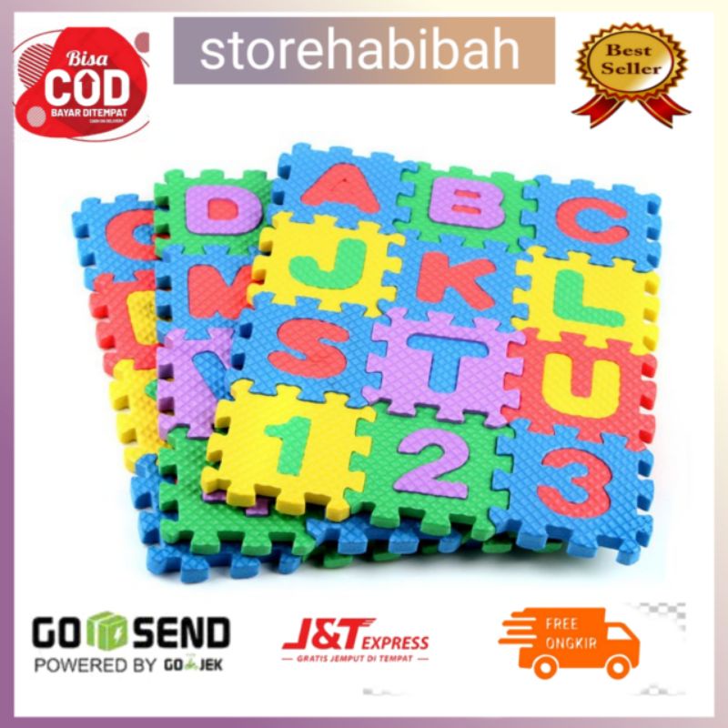 Jual Mainan edukasi anak puzzle foam alphabet dan angka | Shopee Indonesia