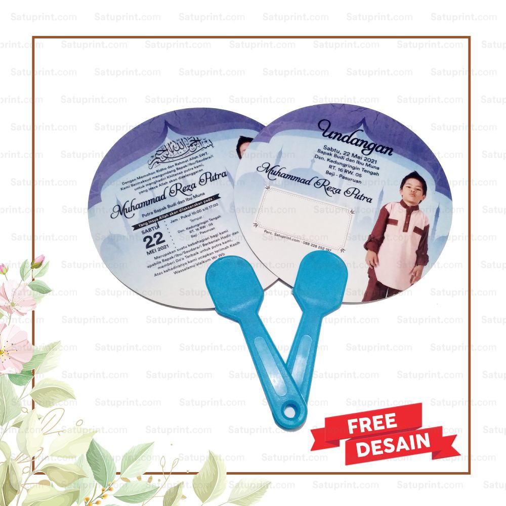 Jual Undangan Kipas khitanan, Undangan khitanan kipas, Undangan ...