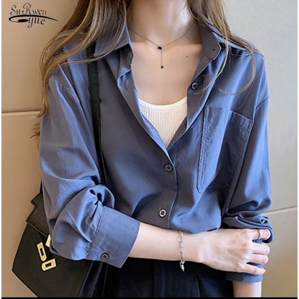 Jual WSE390 - Kemeja Jolly Kemeja Kantor Kemeja Kerja Kemeja Santai Kemeja Oversize Model ...