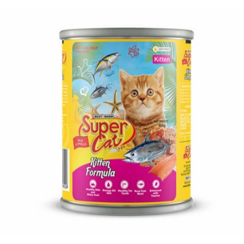 Jual Super Cat Makanan Basah Kucing KItten Salmon 400 Gram / Wet Food ...