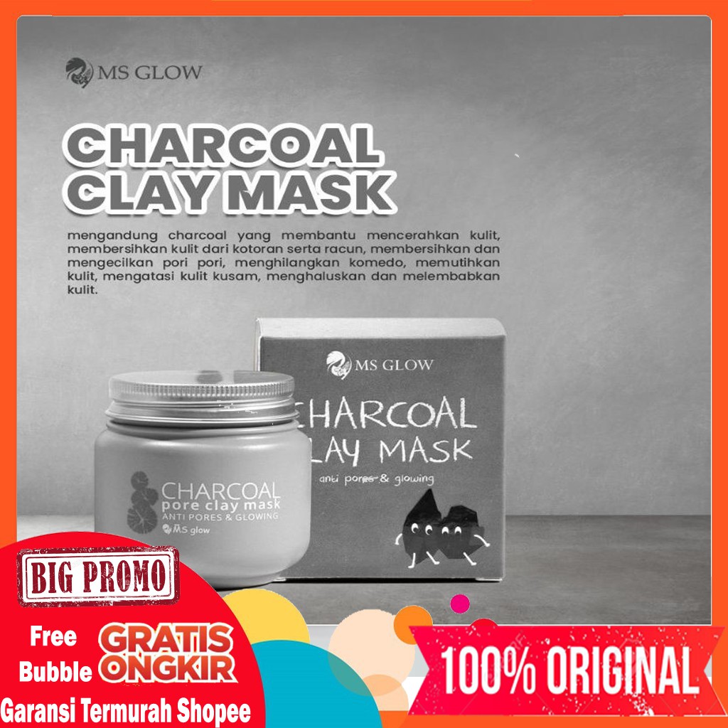 Jual [MASKER CHARCOAL / MASKER GREEN TEA MS GLOW / CLAY MASK MS GLOW ...