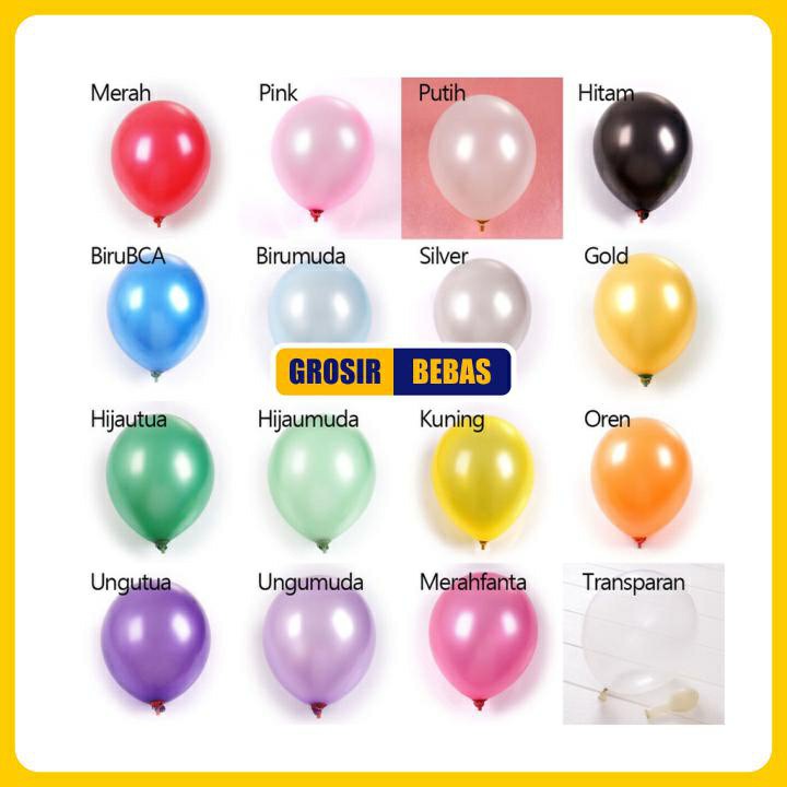 Jual Balon Latex Metalik 12 inch / Balon Latex Metallic / Balon Karbit ...