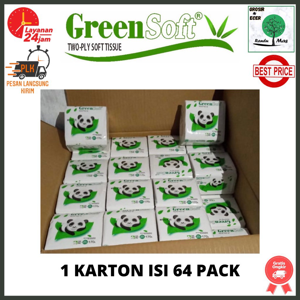 Jual [1 Dus Tisu] Tissue Wajah Green Soft Facial Pop Up Isi 170 Sheets ...