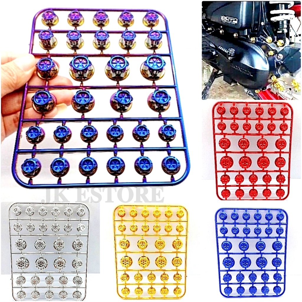 Jual Monel Tutup Baut Motor Flower / Cover Baut Flower Variasi Motor ...