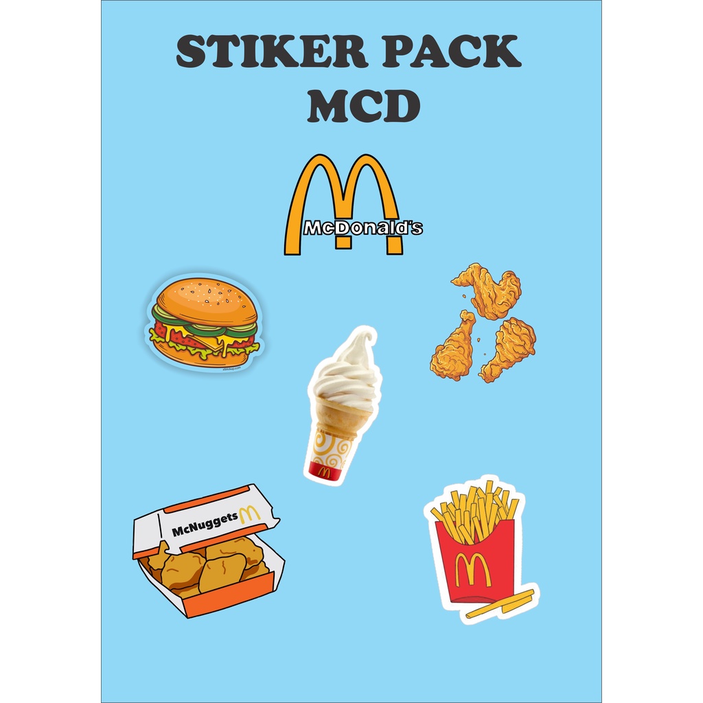 Jual CETAK/JUAL STICKER PACK MURAH MERIAH DESIGN MC'DONALDS | Shopee ...