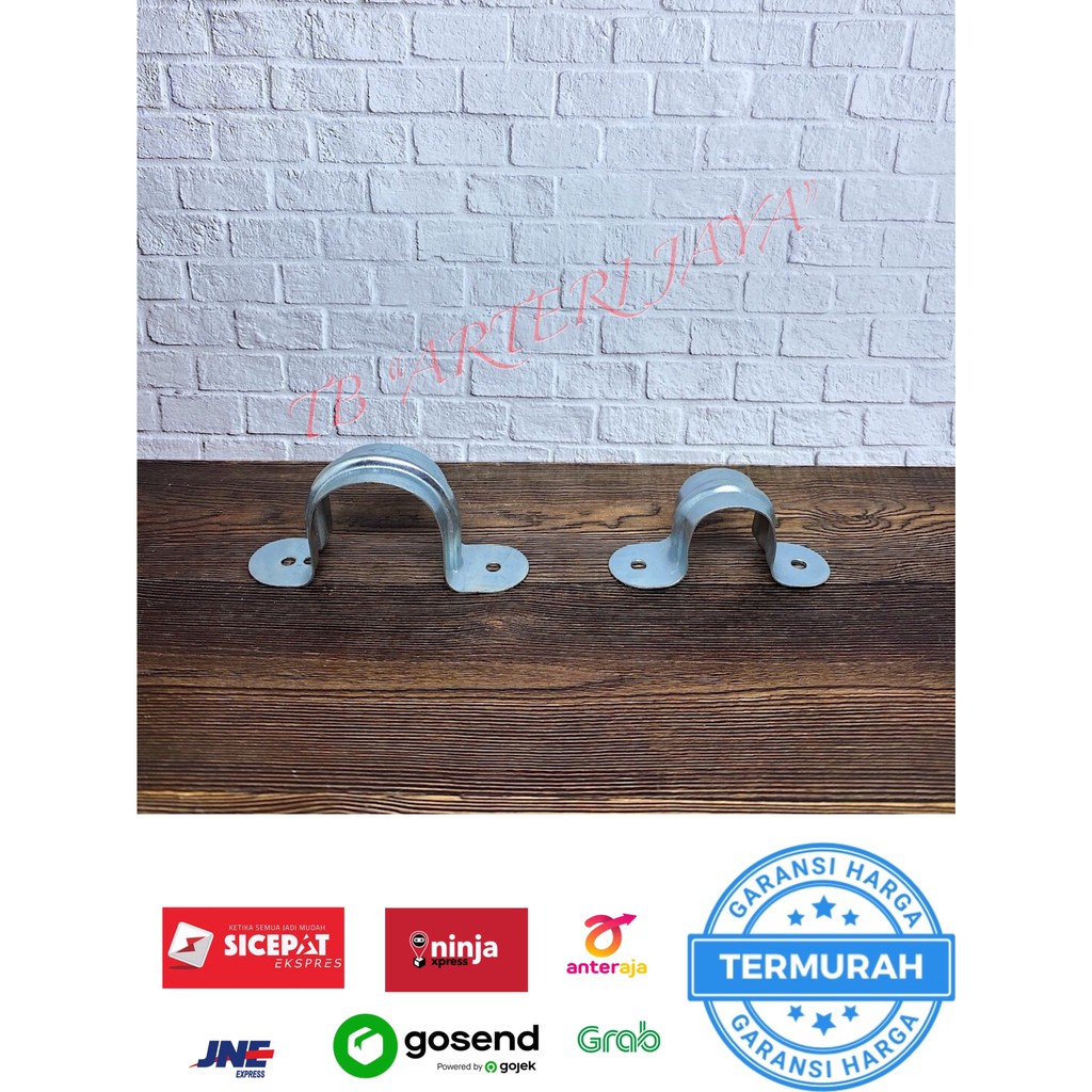 Jual Klem Plat Besi 1/2" inch Tebal/Pipe Clamp/Klem Omega Galvanis/Pipa ...
