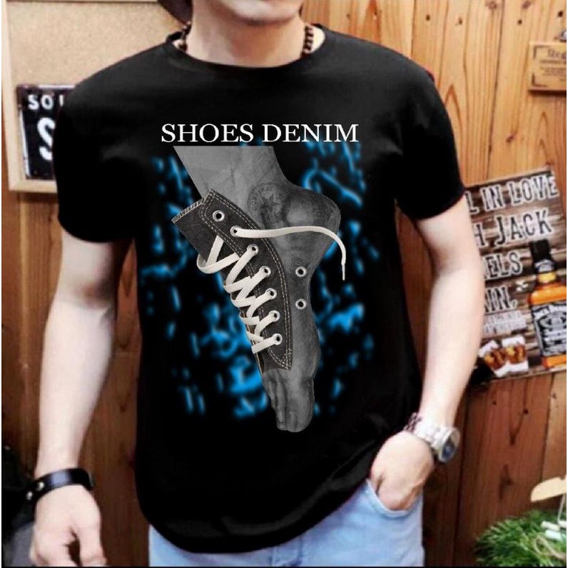 Jual NEL-KAOS PRIA/KAOS COWOK DISTRO T-SHIRT KAOS SHOES DENIM | Shopee ...