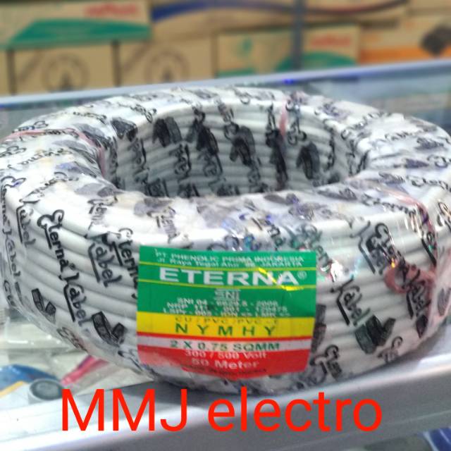 Jual Kabel Eterna Serabut - Kabel Listrik Eterna Nym HY 2 x 0,75 Harga Permeter | Shopee Indonesia