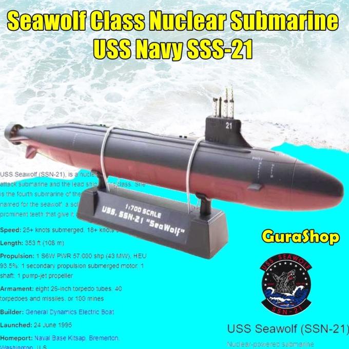 Jual Diecast Nuclear Submarine Seawolf SSN-21 USS Navy | Shopee Indonesia