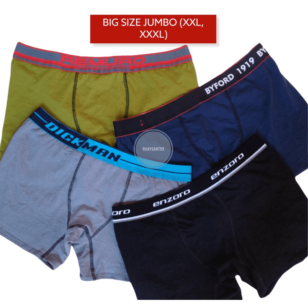 Jual Boxer Pria Dewasa Murah Bahan Katun Premium Tebal Adem Melar ...