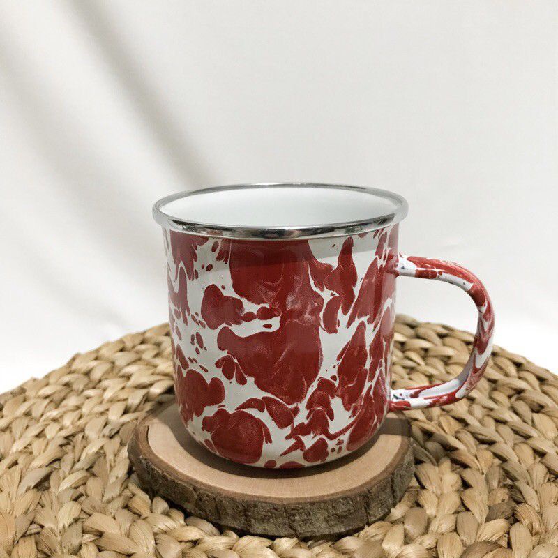 Jual MUG ENAMEL LORENG/ MUG CANTIK/ GELAS CLASIC/ GELAS TEH DAN KOPI ...