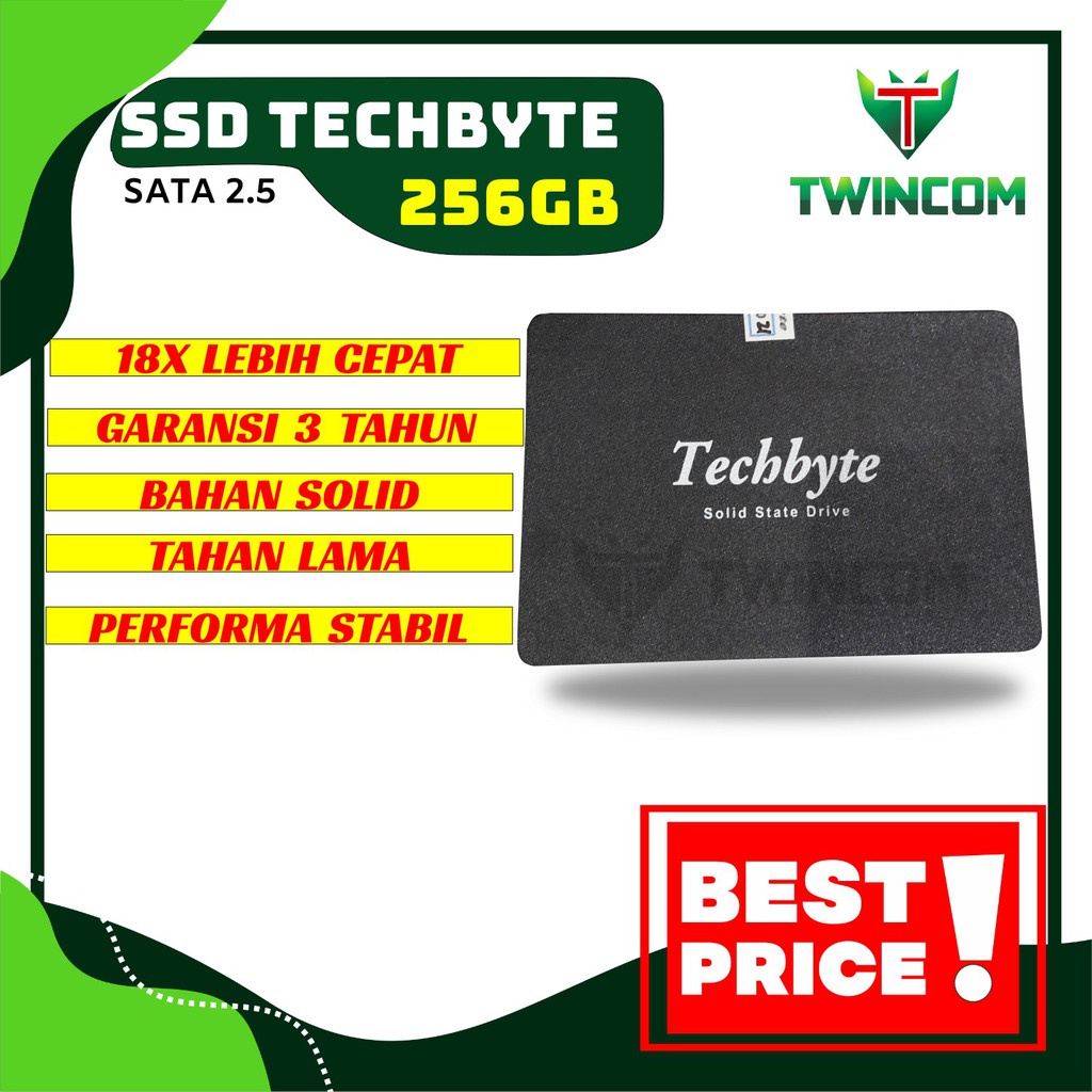 Jual SSD SATA TECHBYTE 128GB 256GB 480GB BERGARANSI 3 TAHUN MURAH | Shopee Indonesia