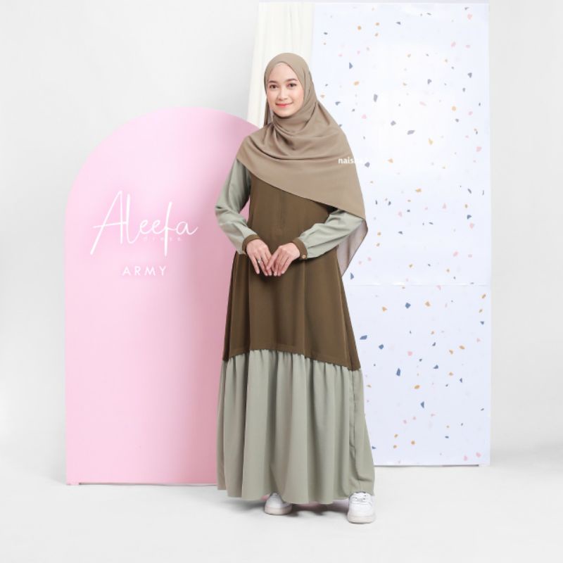 Jual aleefa dress gamis moderen yang sangat cocok untuk acara maupun santai dengan harga sangat ...
