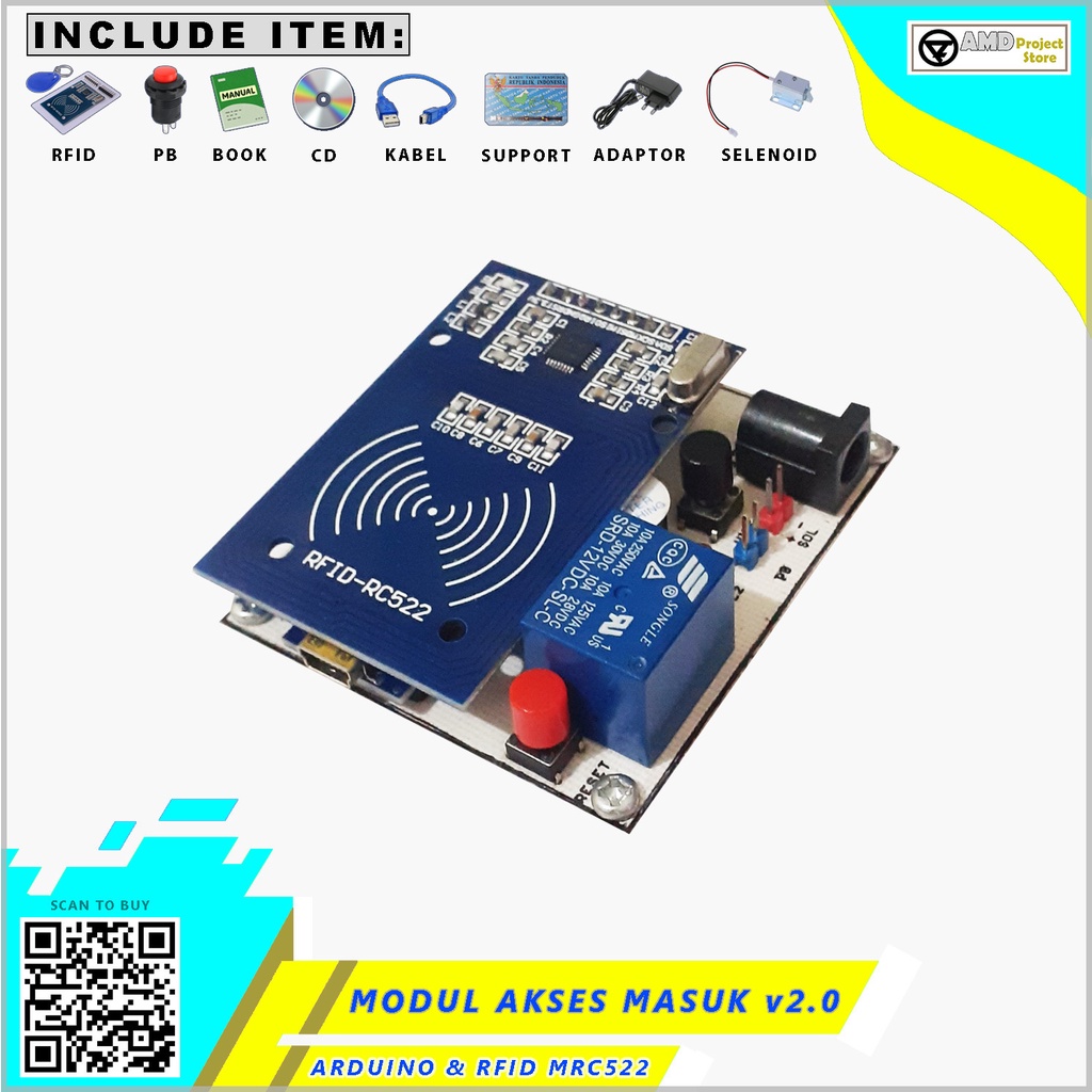 Jual Modul Reader Akses Masuk Arduino RFID Kunci Pintu Elektronik ...