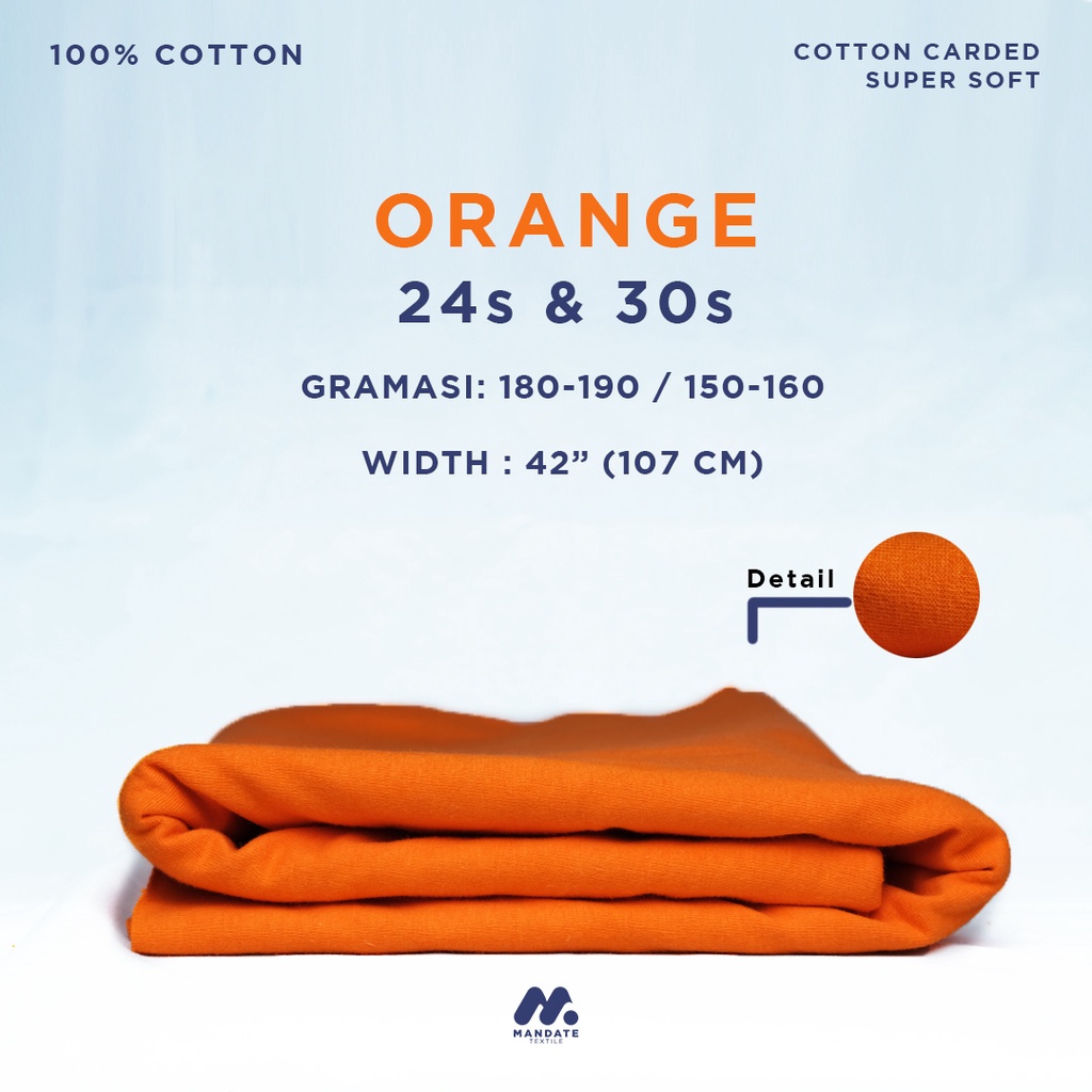 Jual 1KG KAOS KAIN COTTON S. COMBED SOFT 24S | ORANGE PERSIJA | SUPER ...