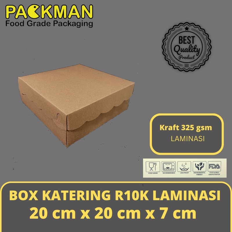 Jual BOX KATERING KRAFT R10K LAMINASI / DUS NASI 20x20 / KOTAK MAKANAN ...